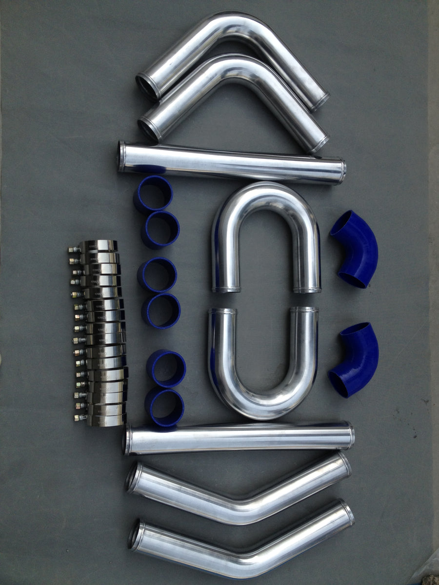 BRAND NEW 2.5" Aluminum Universal Intercooler Turbo Piping pipe + Blue ...