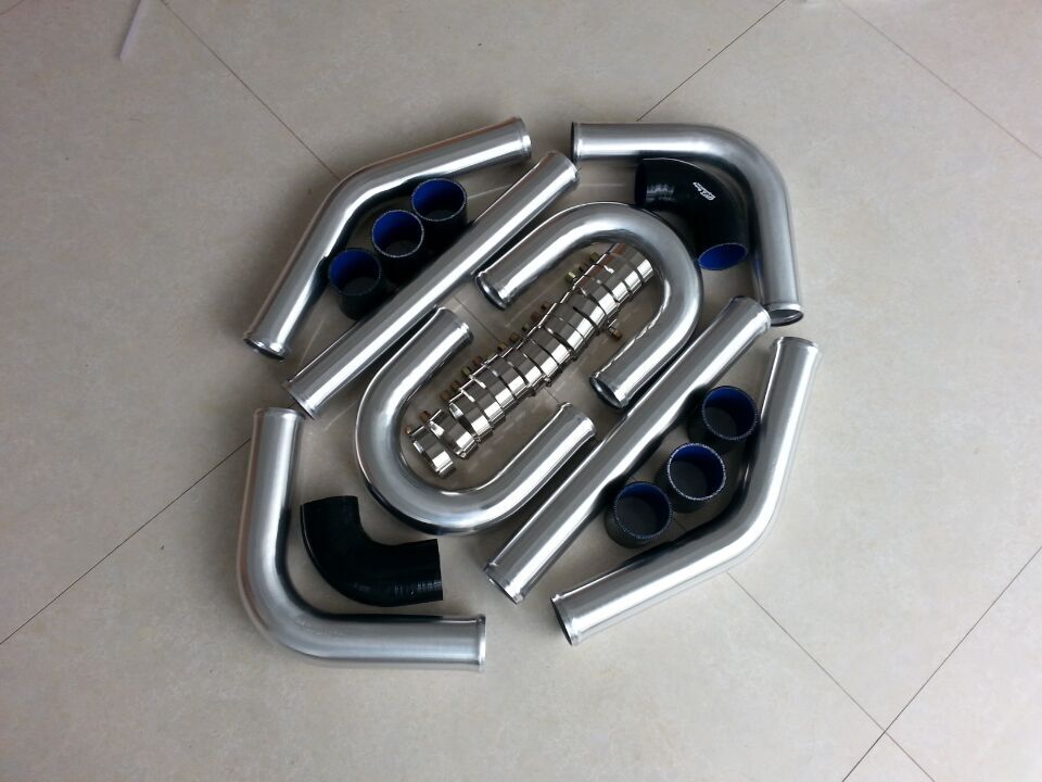 3" 76mm aluminum universal Intercooler Turbo Piping pipe & Black hose ...